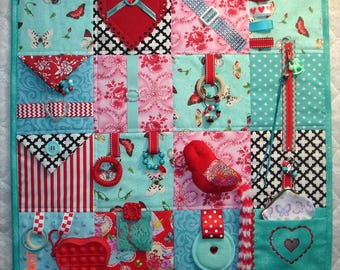 Yellow/blue Bluebird of Happiness Fidget Activity Tactile Sensory Quilt ...