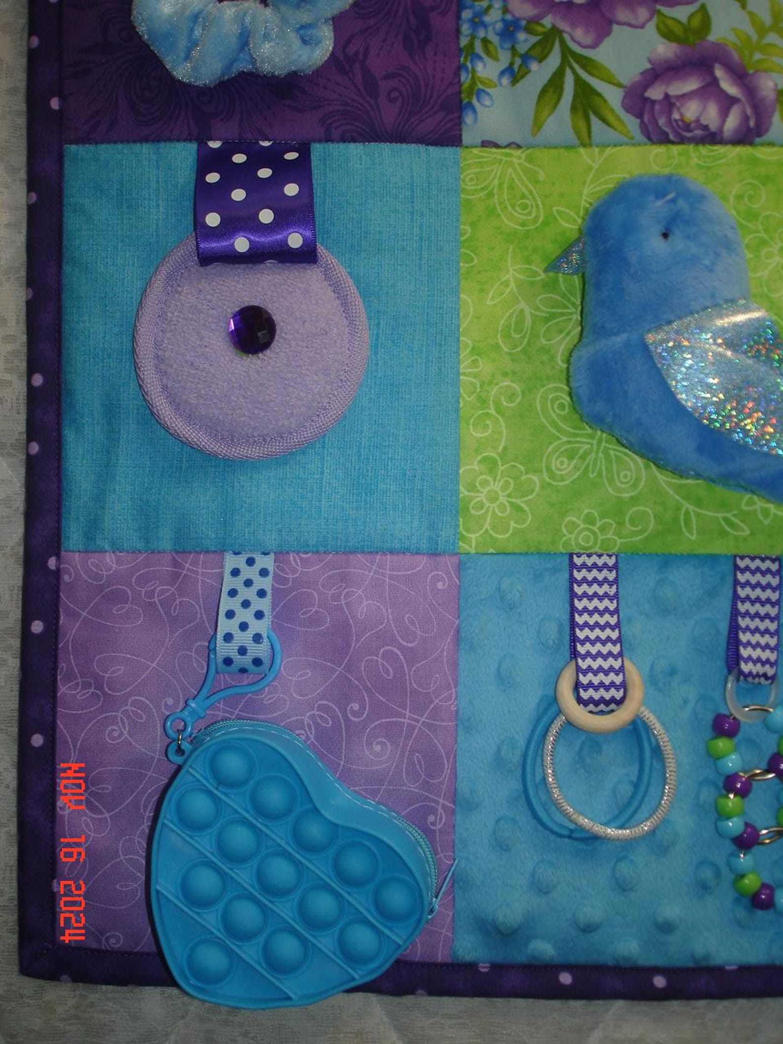 Bluebird Dementia Autism Fidget Quilt Fidget Lap Blanket Sensory Quilt ...