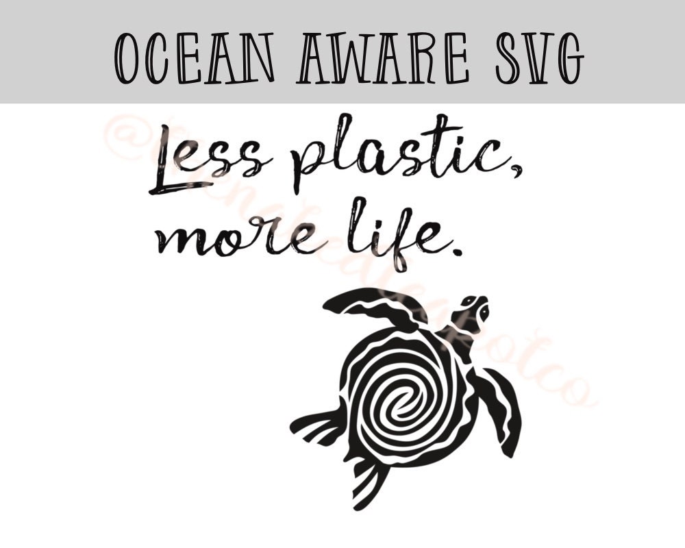 Less Plastic SVG Ocean Waste Recycling Printable Sea Clip - Etsy