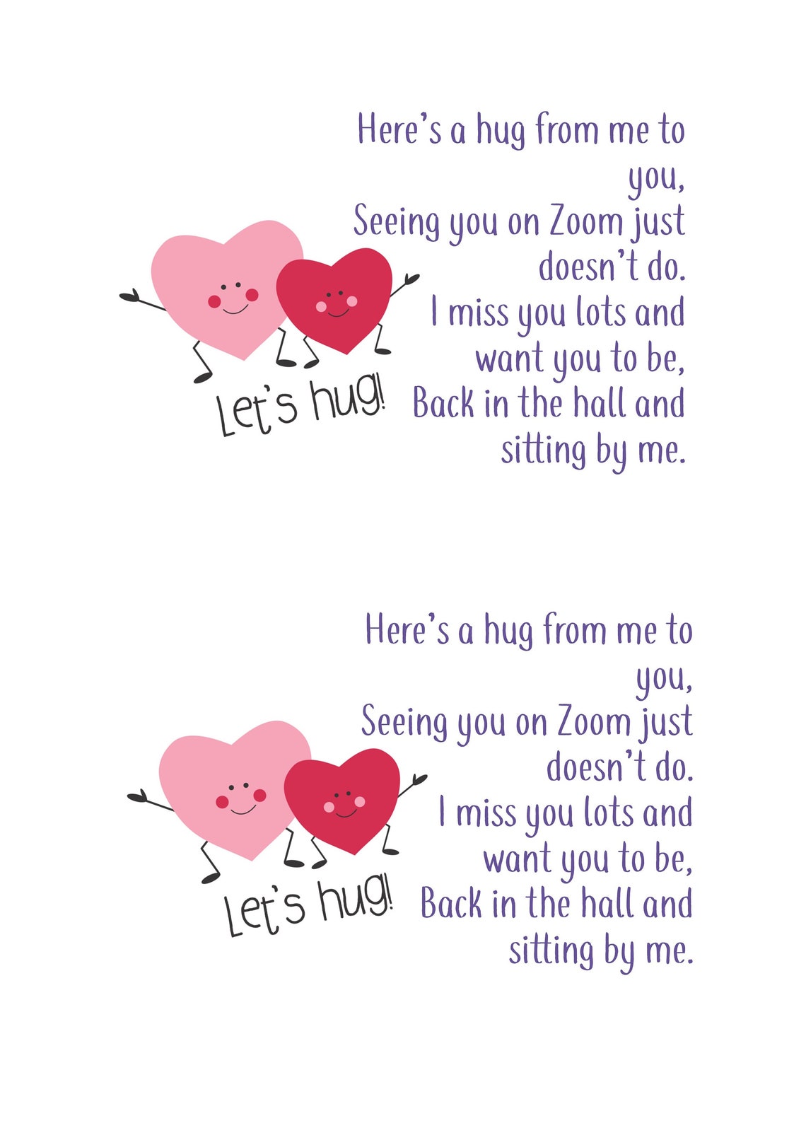 JW printable hug card poem best life ever greetings postcard | Etsy