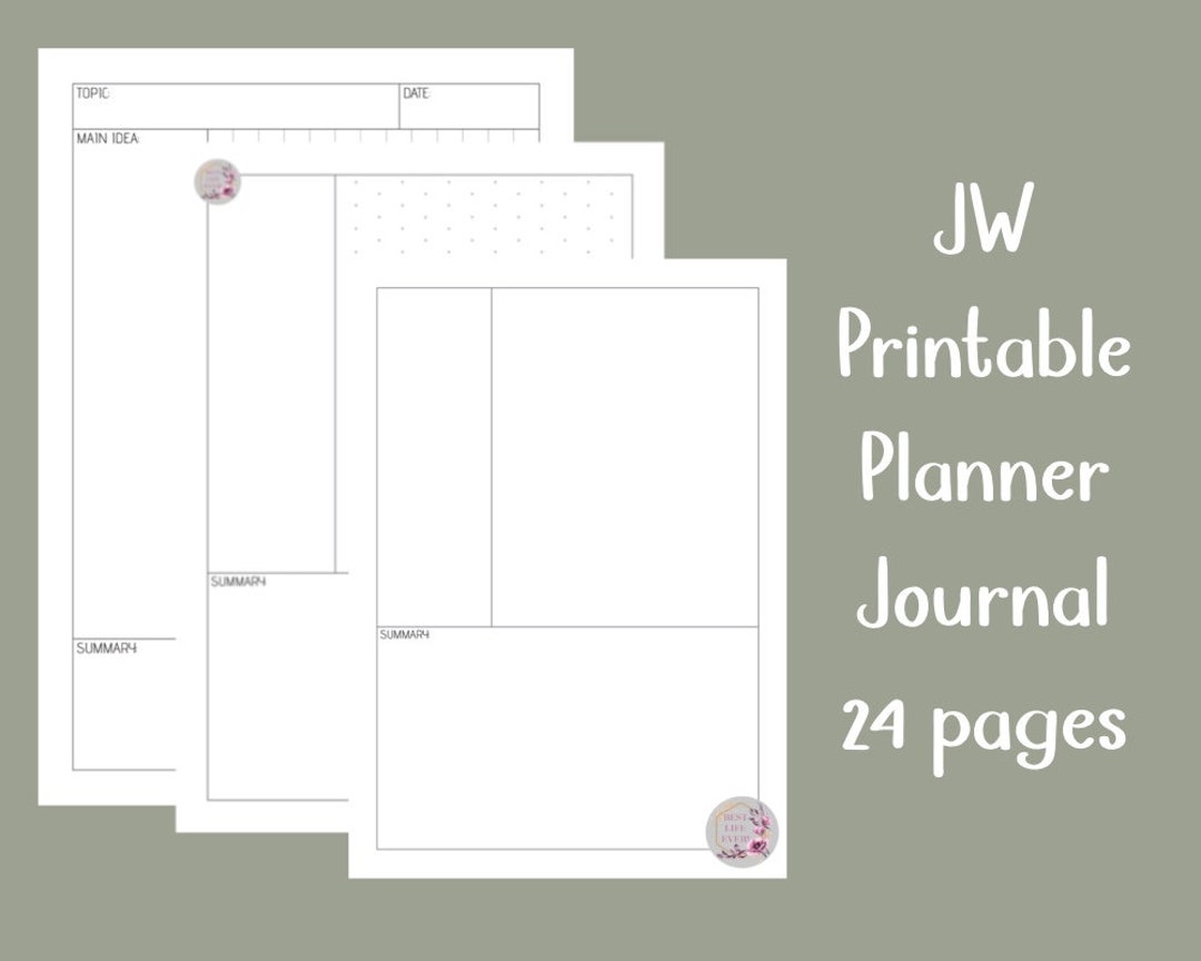 JW 24 Page Printable Journal - Best Life Ever Notebook - Christina ...