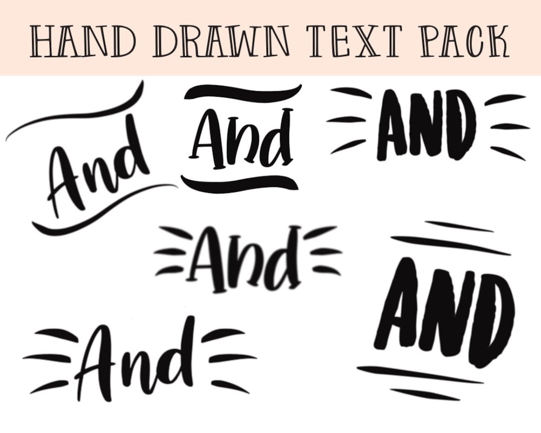 Hand Drawn Font Glyphs - Word Accents Pack of 6 Font Laurels - Word and ...