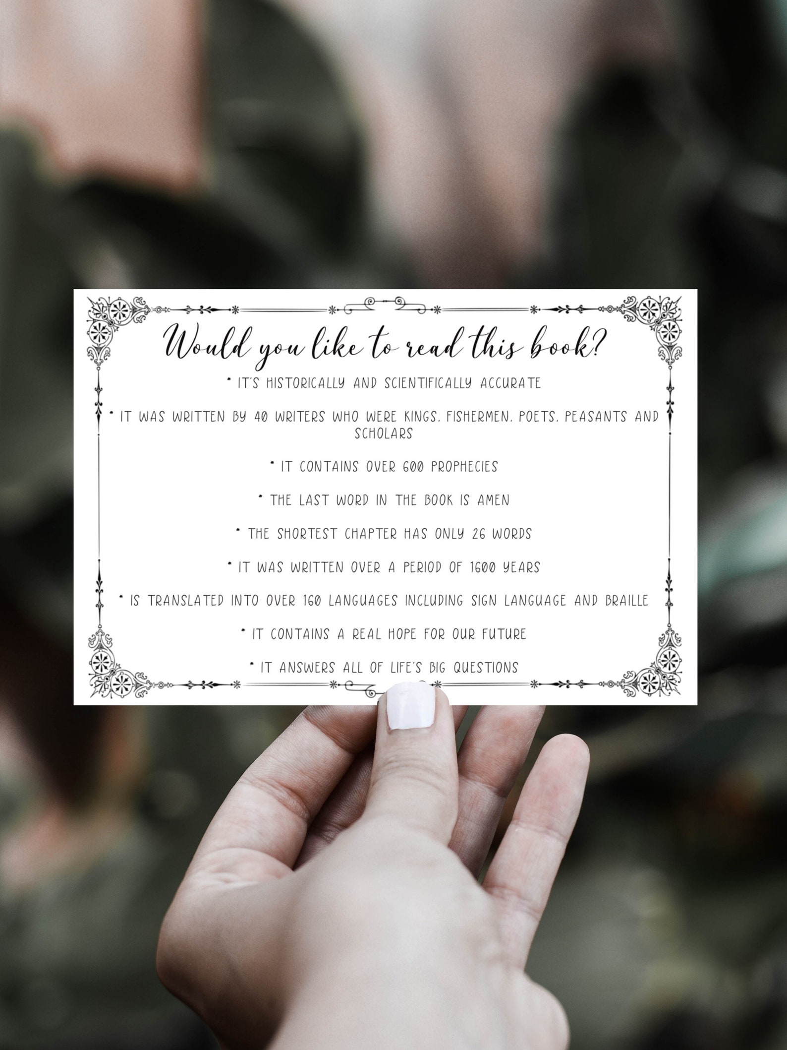 Printable Ministry Card Bible Postcard Jw Witnesses Field | Etsy