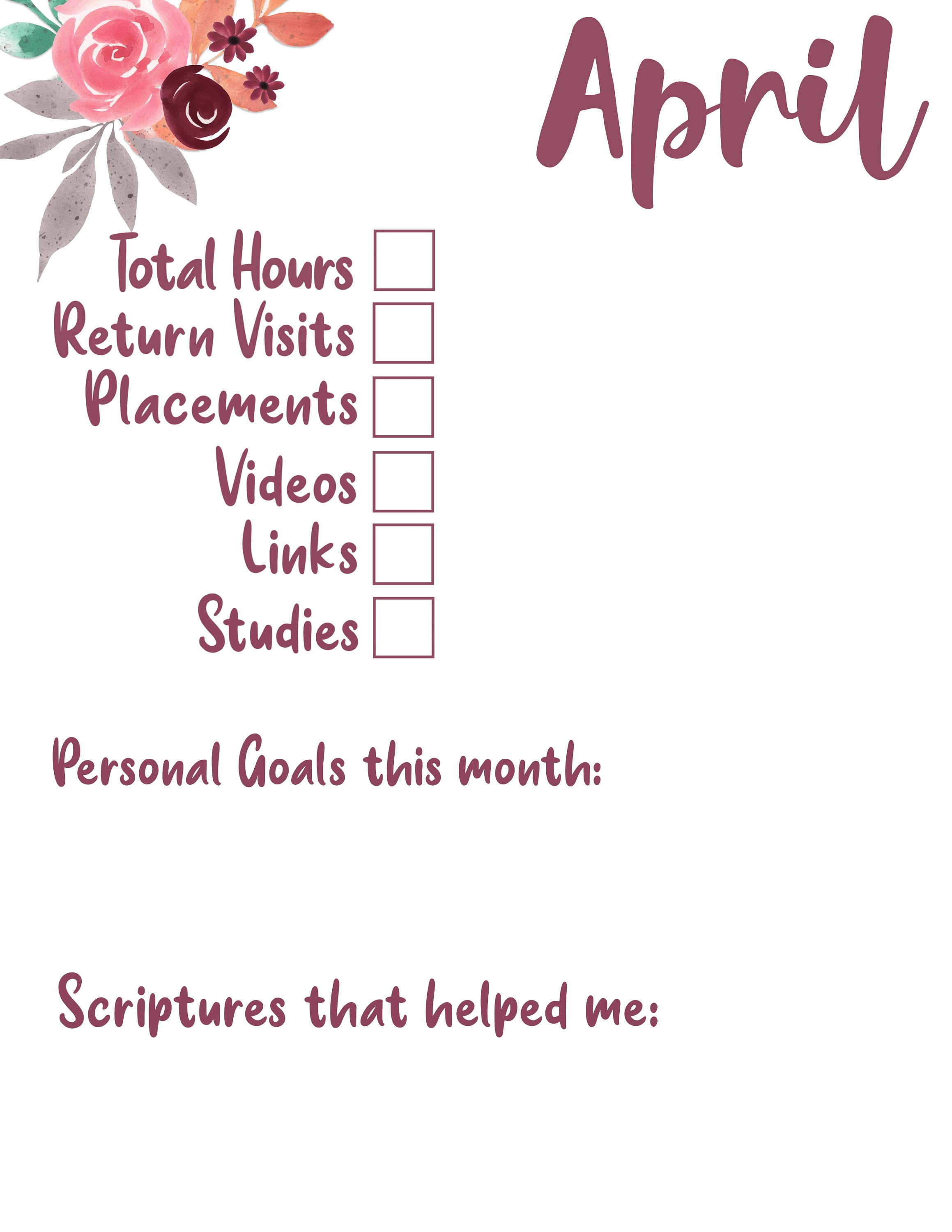 JW Printable Pioneer Planner Ministry Schedule Preaching - Etsy