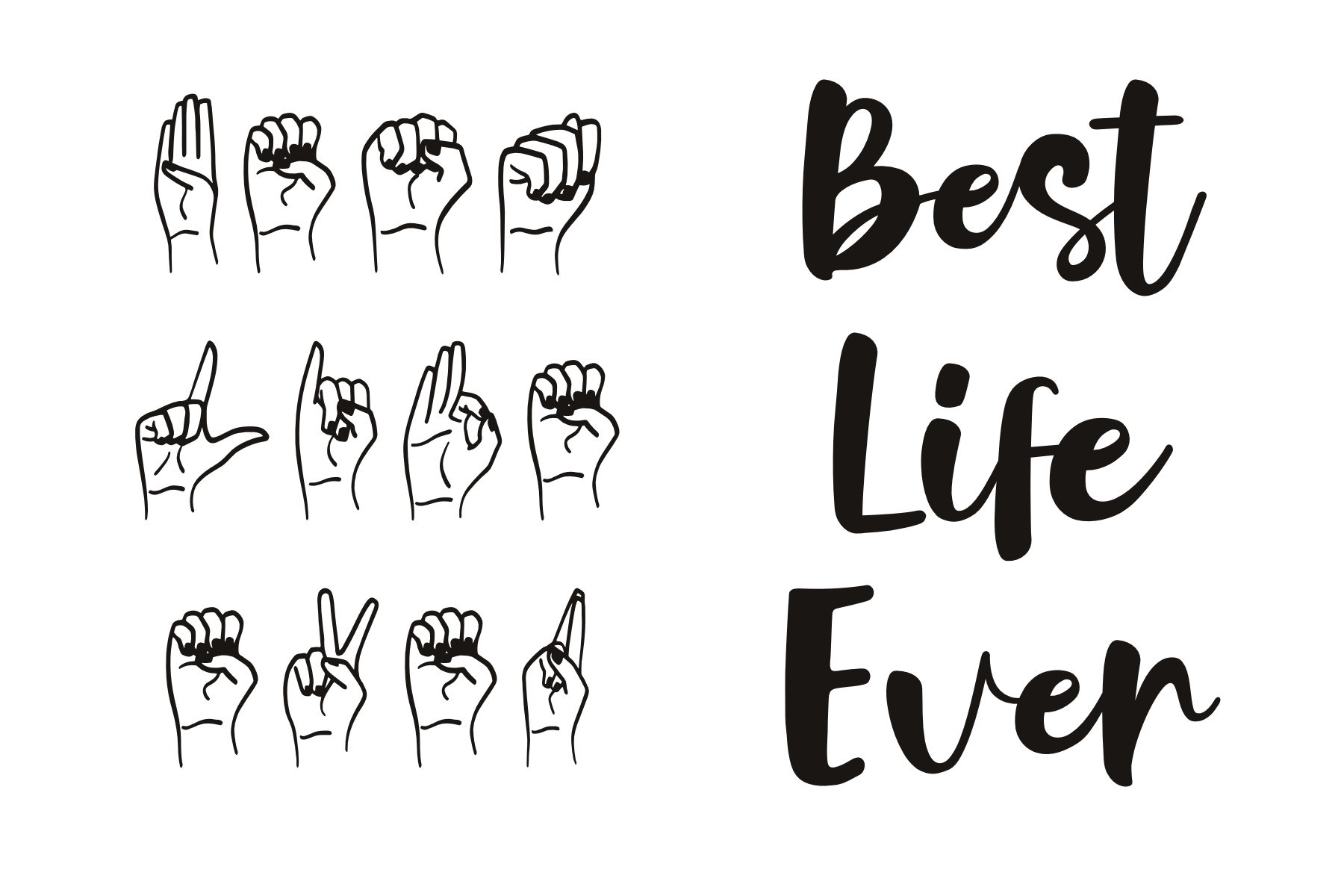 JW Sign Language Printable Card - Best Life Ever - Deaf Hearing ...