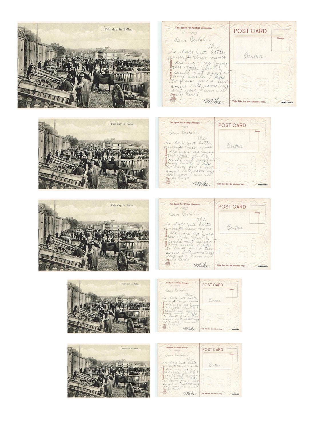 Printable Mini Vintage Irish Postcards - Ireland Ephemera - Digikit ...