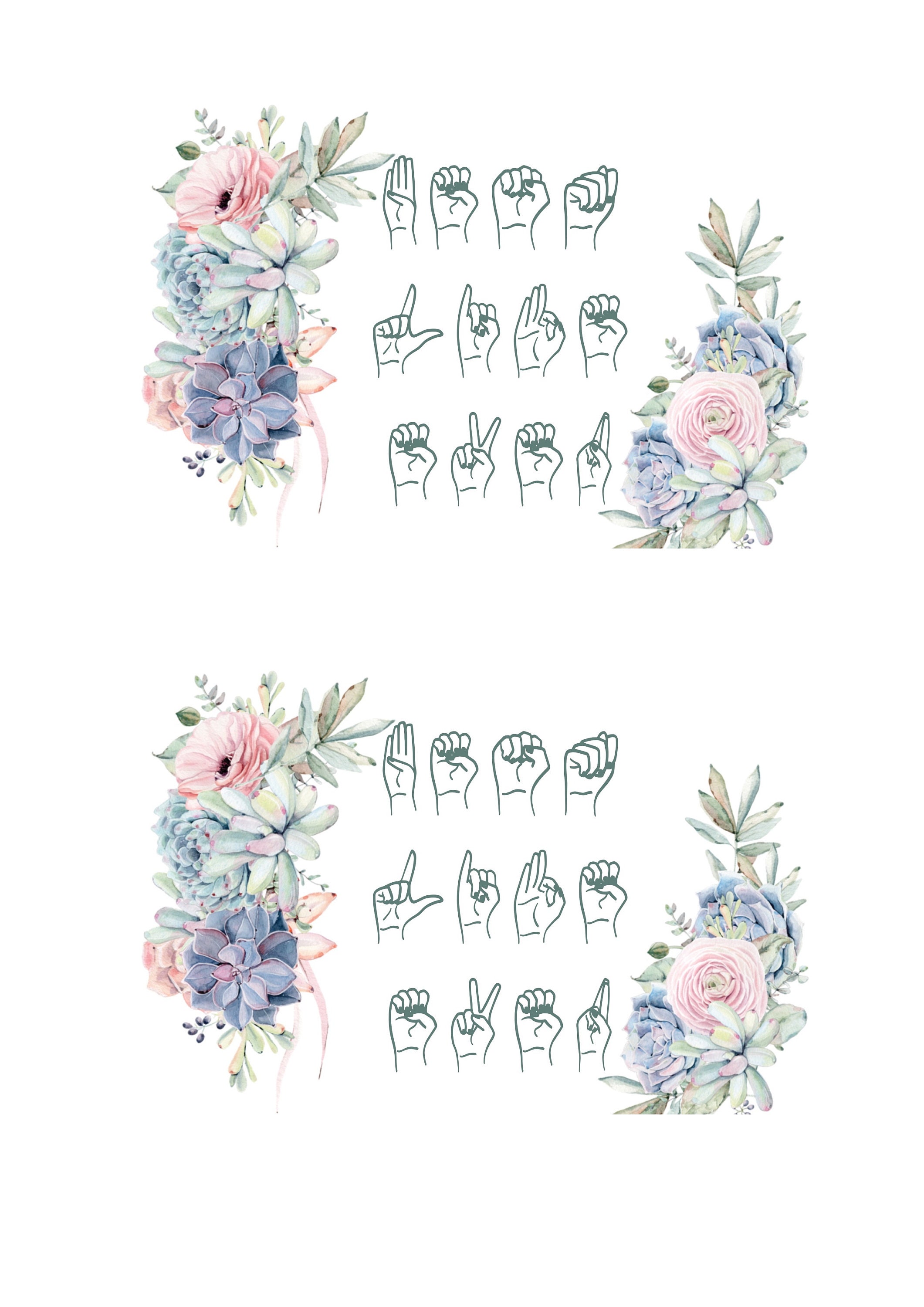 JW Sign Language Printable Card - Best Life Ever - Deaf Hearing ...
