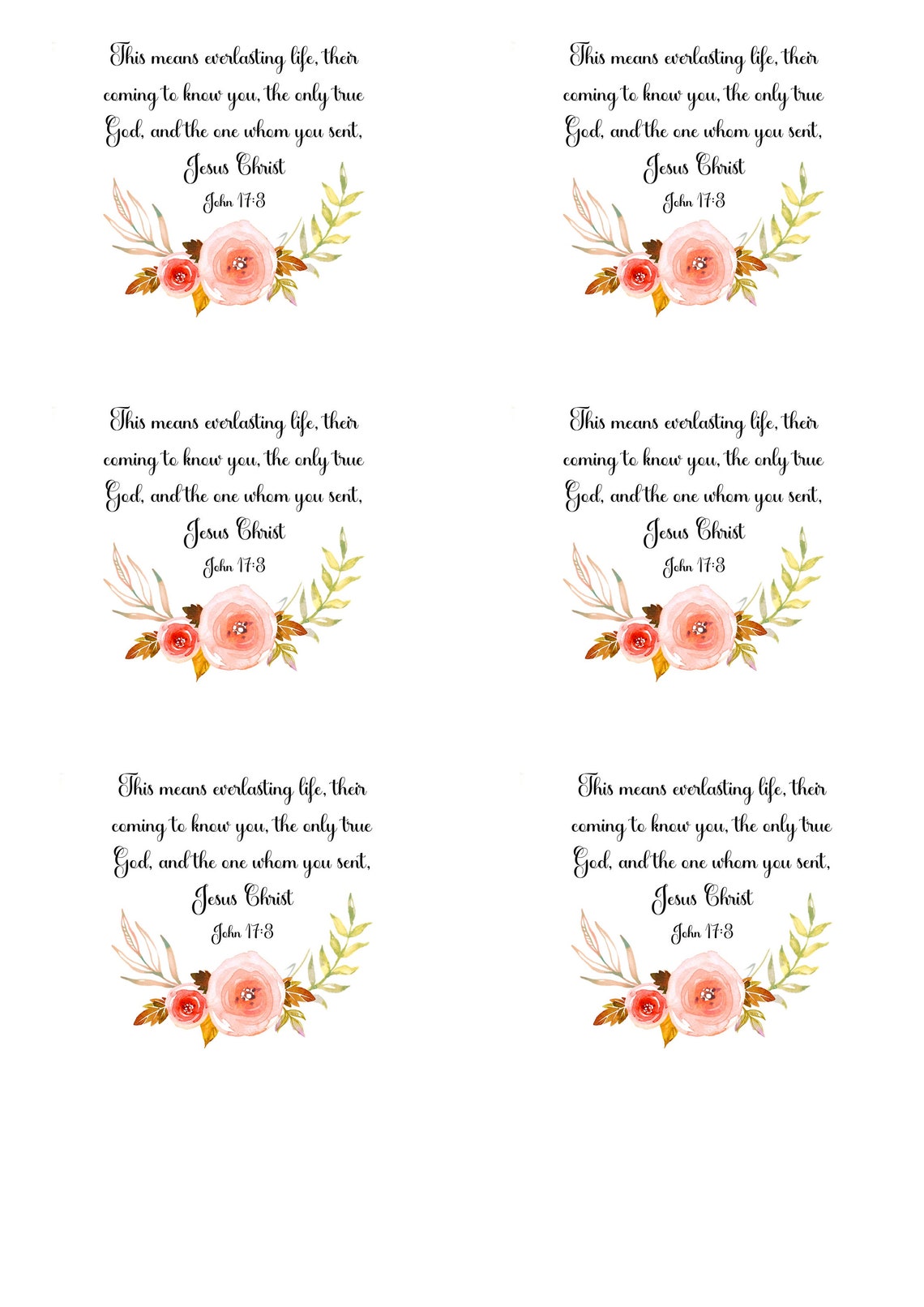 JW Scripture Verse Printable Cards - Floral Notepaper - Best Life Ever ...