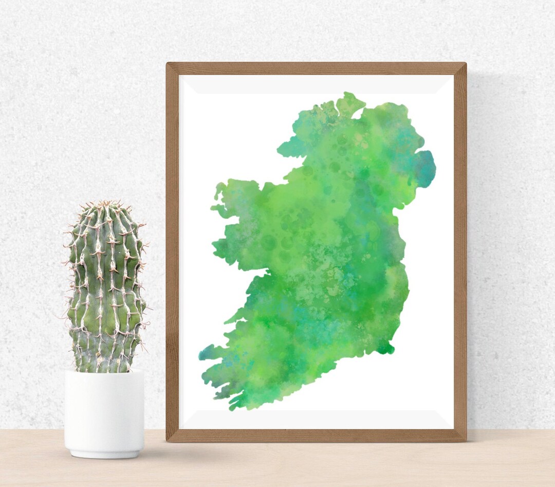 Ireland Watercolour Wall Art Map - Ireland Printable - Irish Printable ...