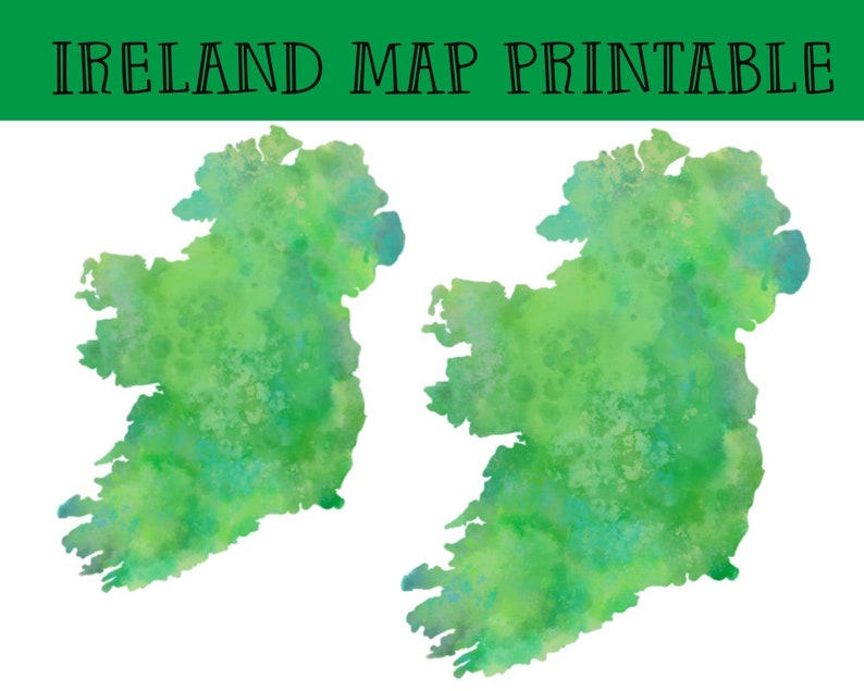 Ireland Watercolour Wall Art Map - Ireland Printable - Irish Printable ...