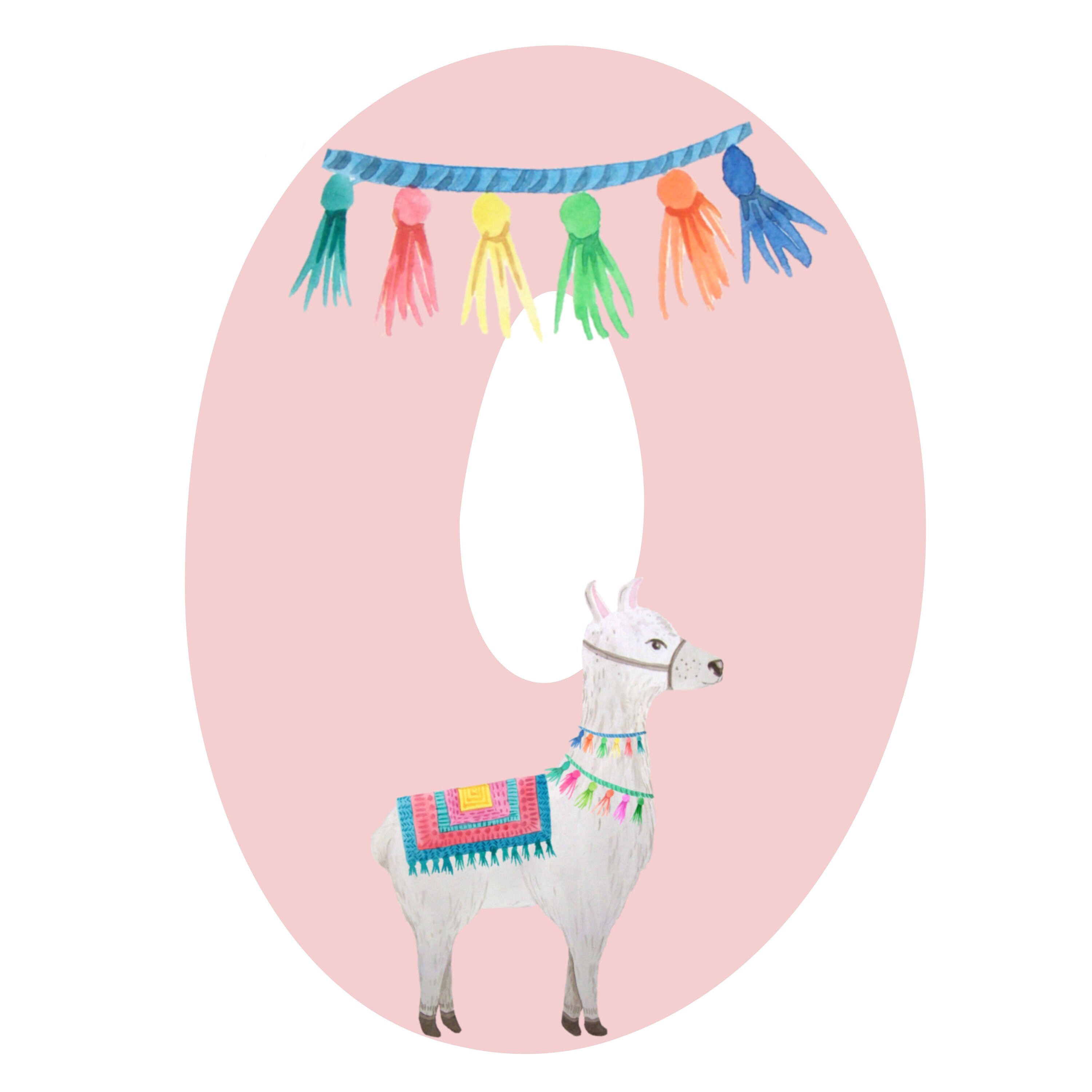 Full A-Z Llama Monogram alphabet Nursery wall art | Etsy