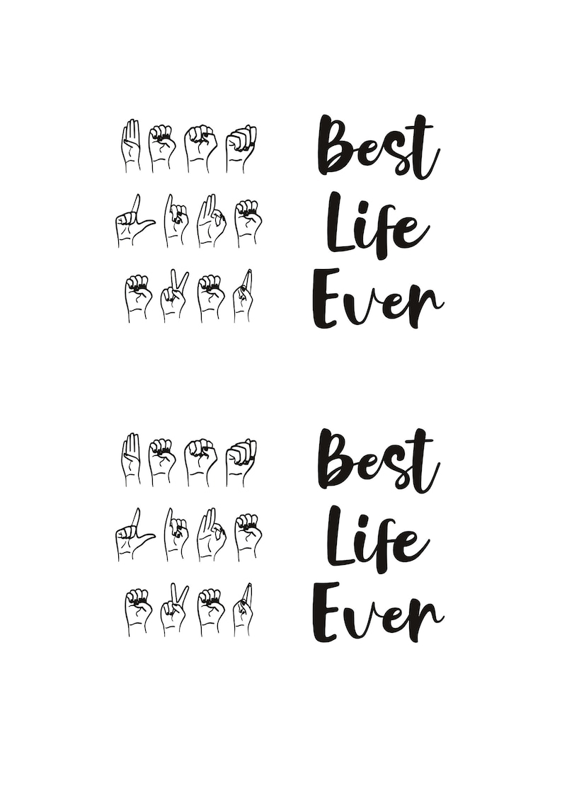 JW Sign Language Printable Card Best Life Ever Deaf - Etsy
