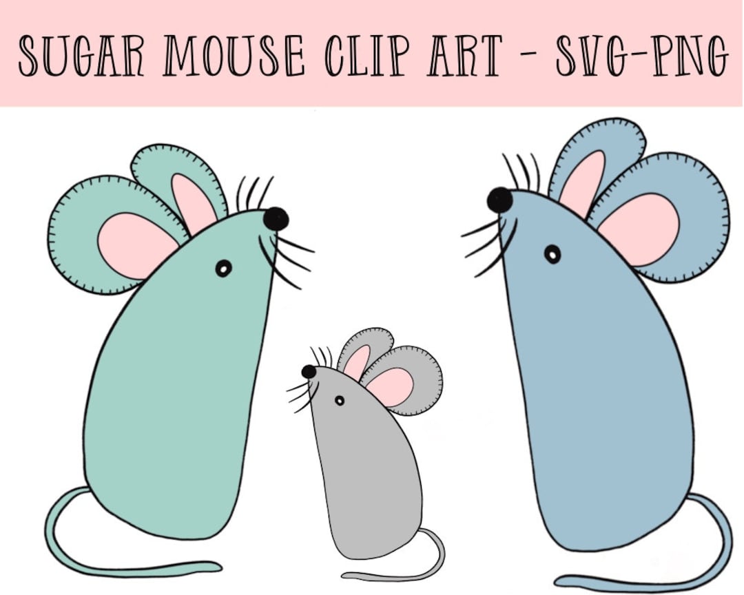 Maus SVG - Maus Clip Art Set - Zuckermäuse - Gestickte Mäuse - Maus ...