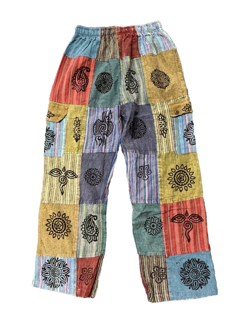 Bohemian Patchwork Cargo Pants - Etsy