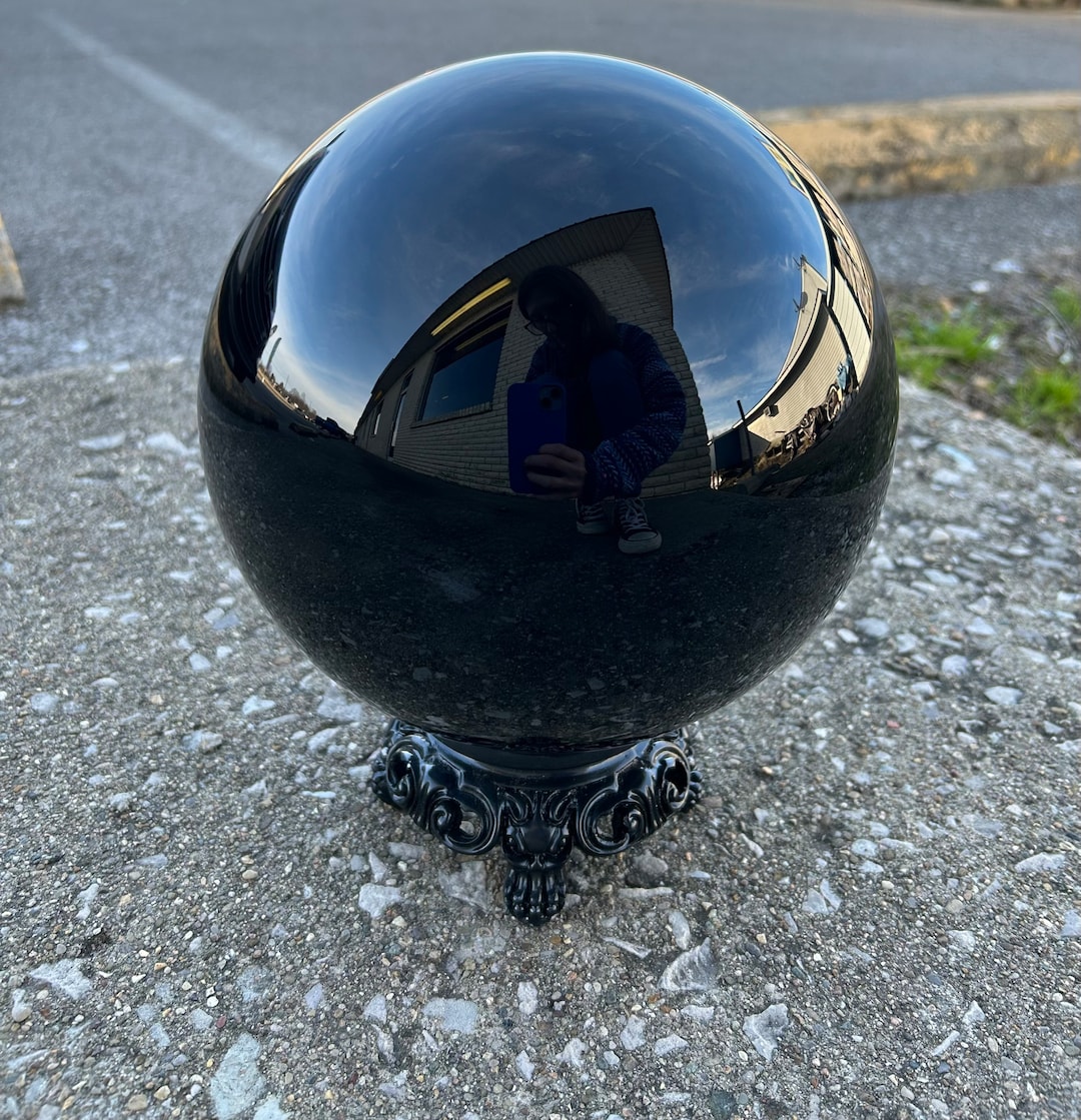 Natural Black Obsidian Polished Crystal Ball Scrying Sphere - Etsy