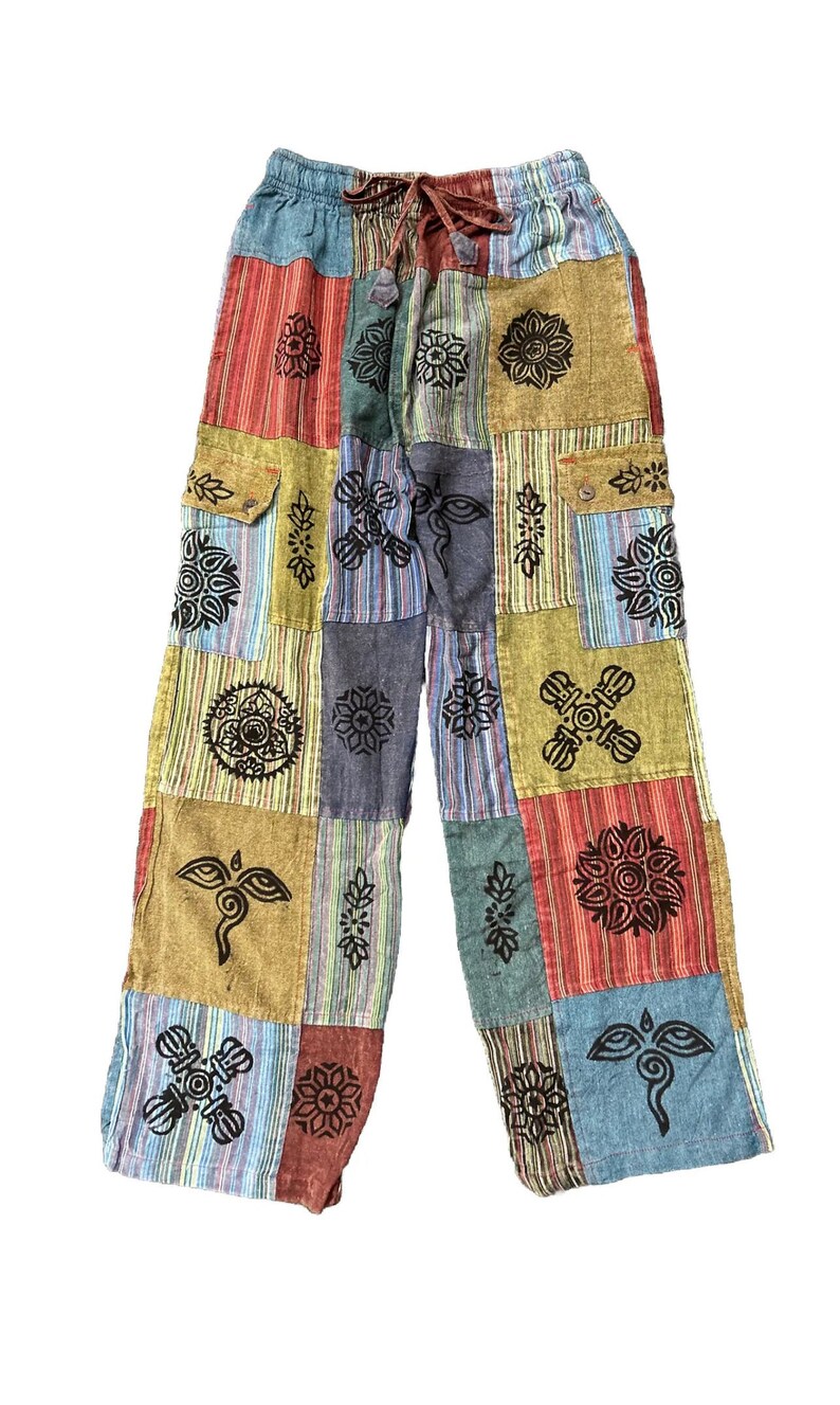 Bohemian Patchwork Cargo Pants - Etsy