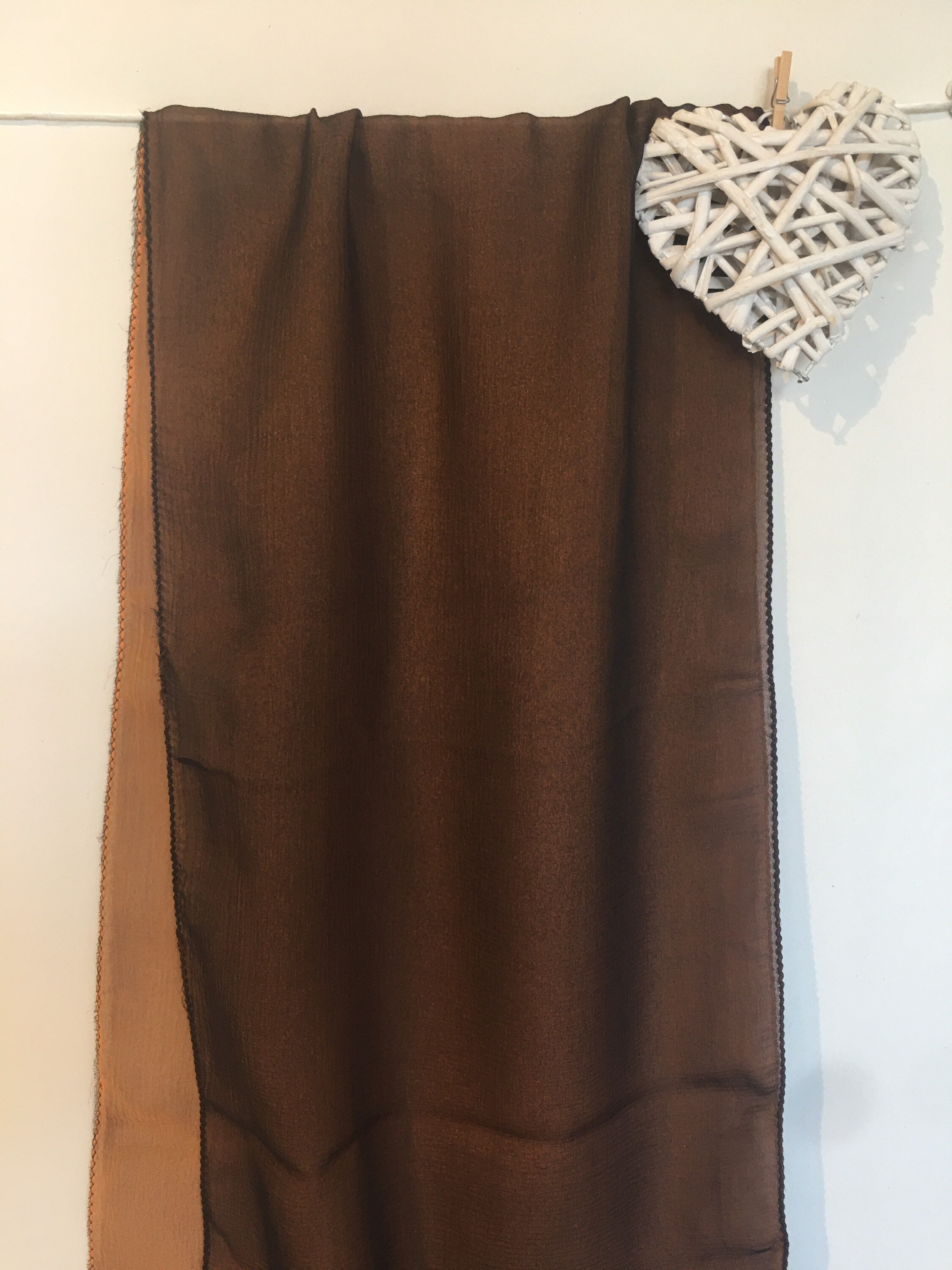 ORANGE und schwarz lange 100 % Seide Chiffon Schal von John Tjaden ...