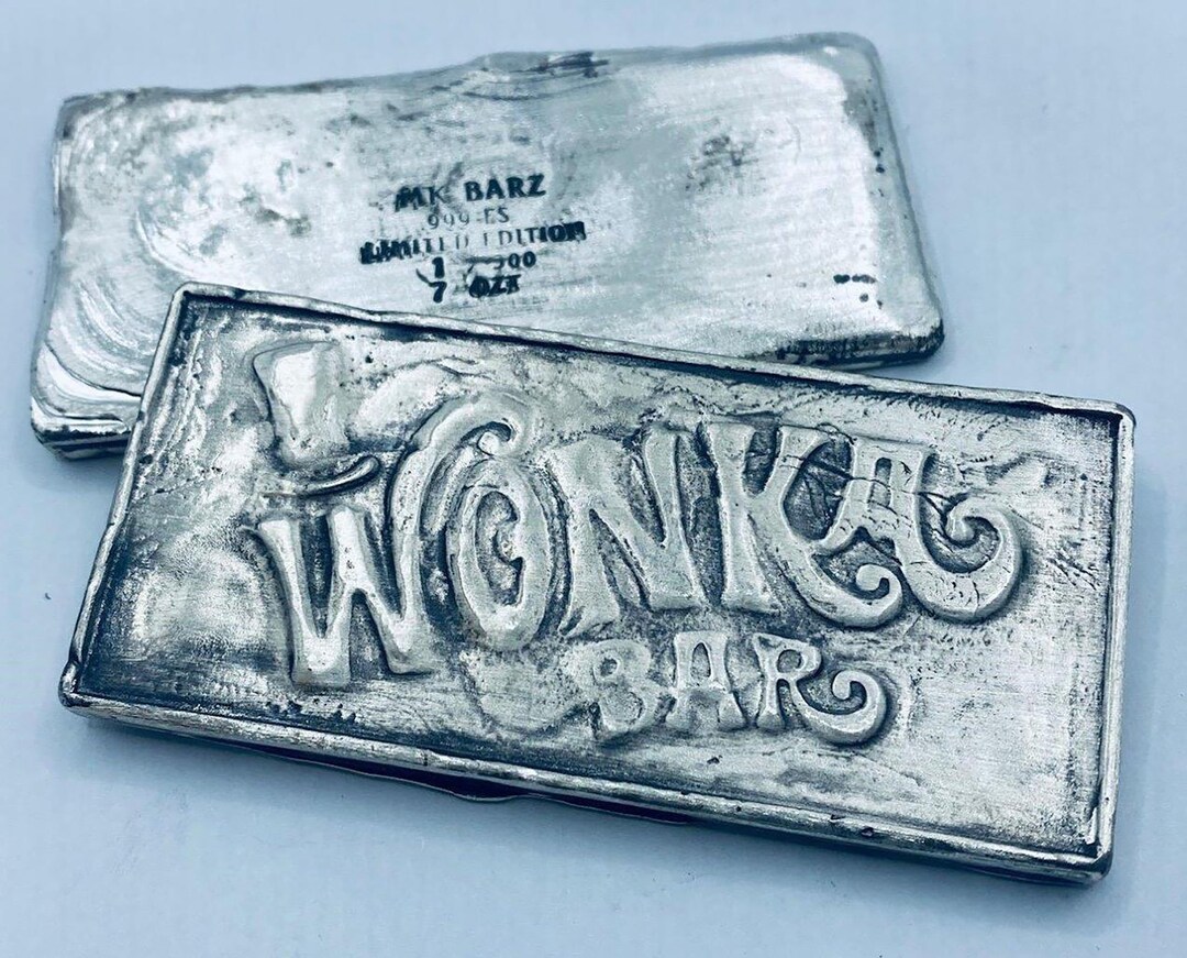 7 Troy Oz. MK Barz Willie Wonka Chocolate Barz LTD .999 Fine Silver - Etsy
