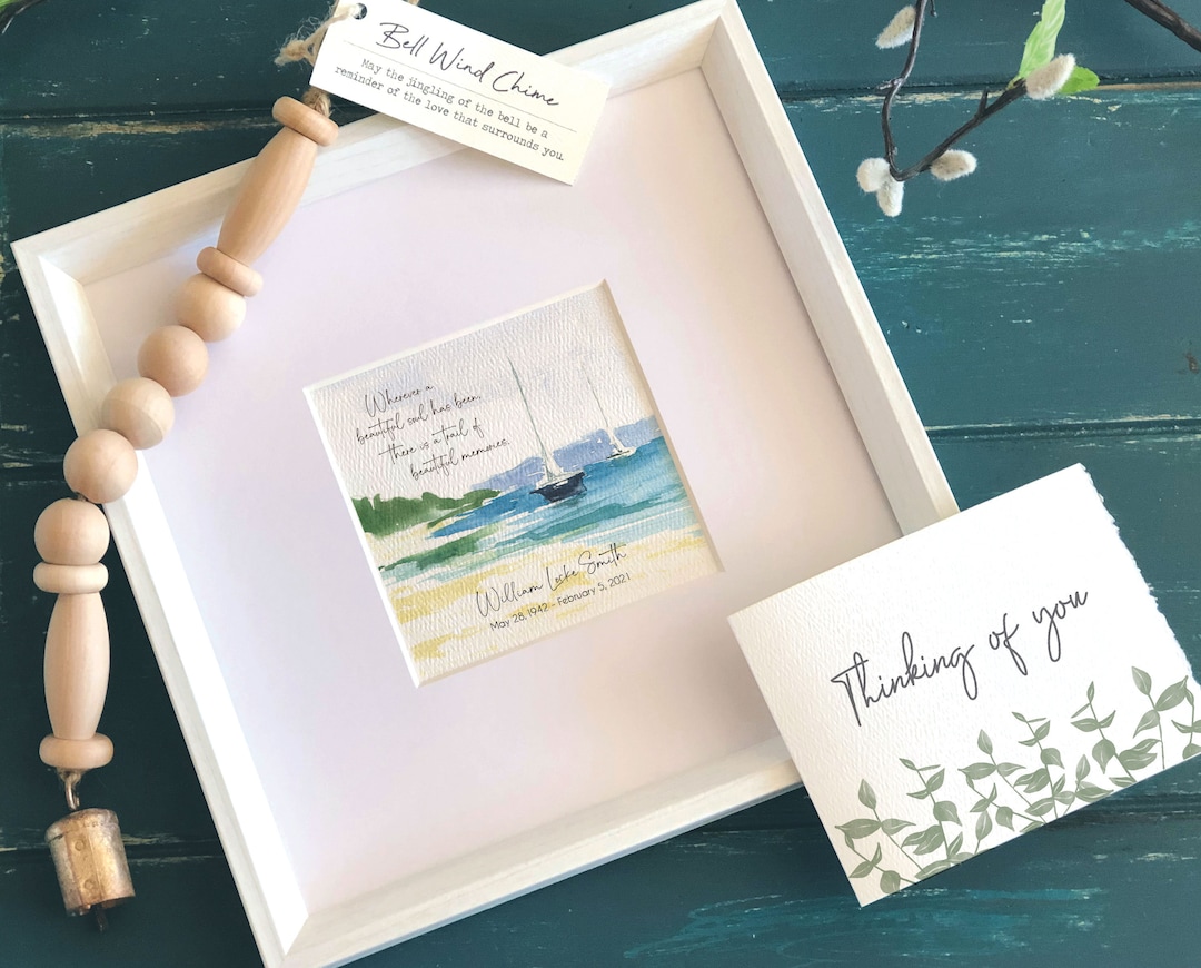 NAUTICAL Memorial Art Gift, Personalized Sympathy Painting, Sailboat ...