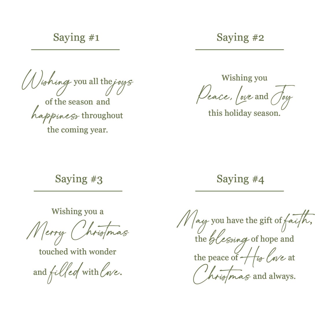 Neutral Holiday Greeting Card Set of 6, Optional Saying & Signature ...