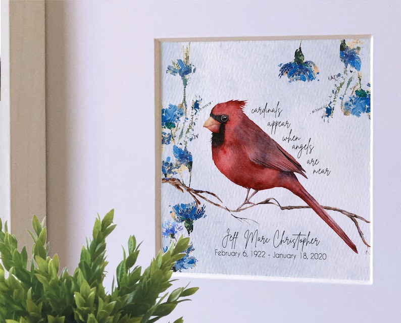 CARDINAL MEMORIAL GIFT Set Cardinals Appear When Angels Are - Etsy