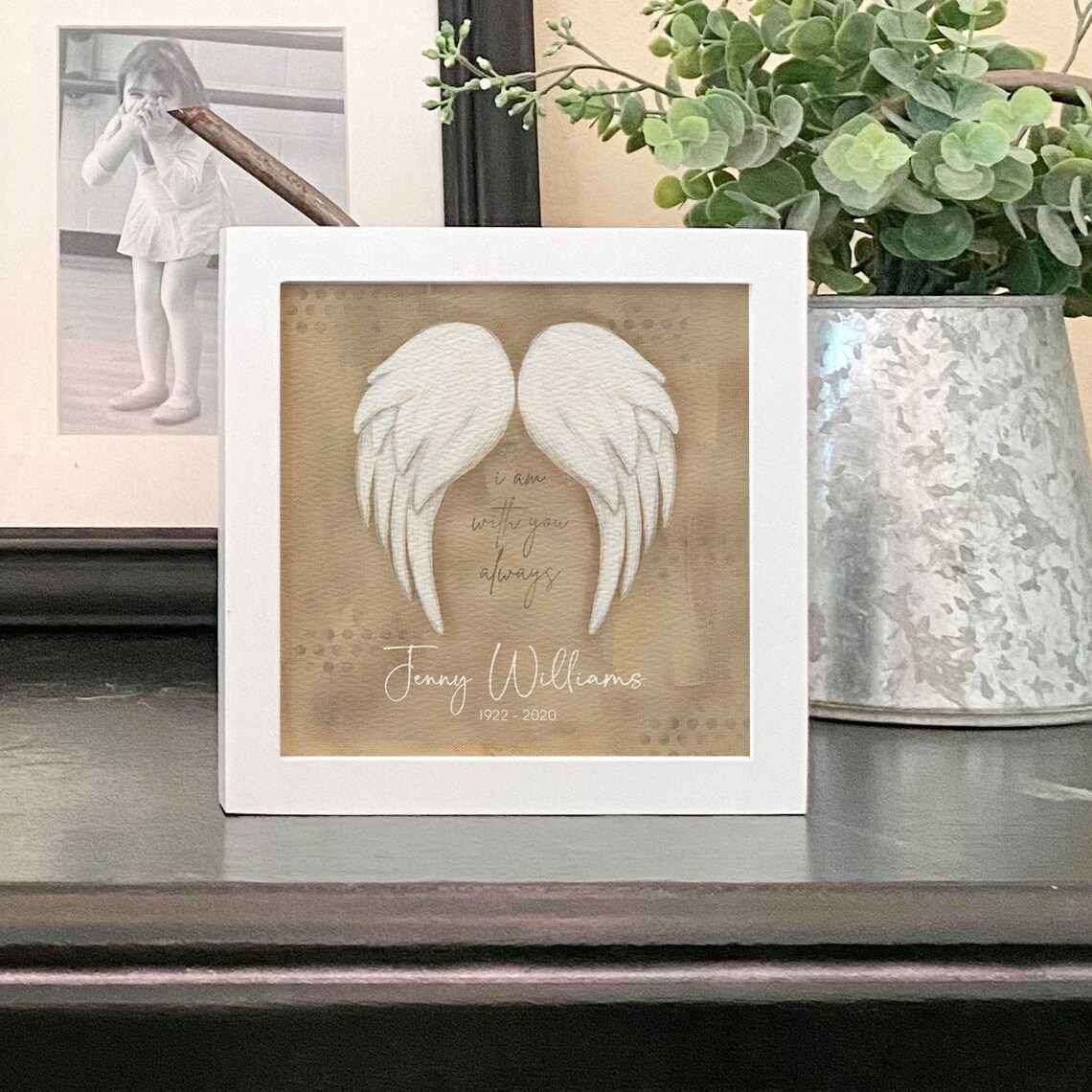 PERSONALIZED ANGEL WINGS Painting Sympathy Gift Memorial for - Etsy