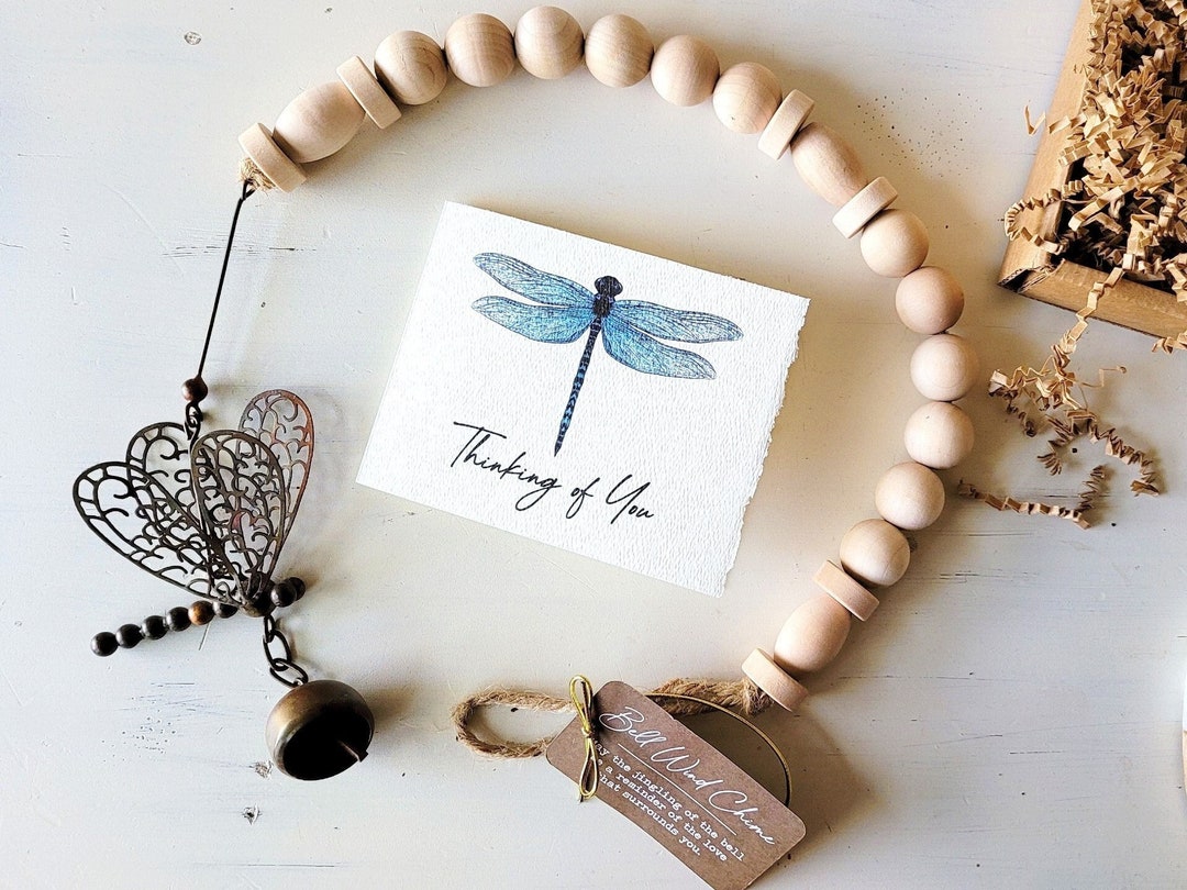 Dragonfly 30" Bell Chime Ornament With Personalized "thinking of You ...