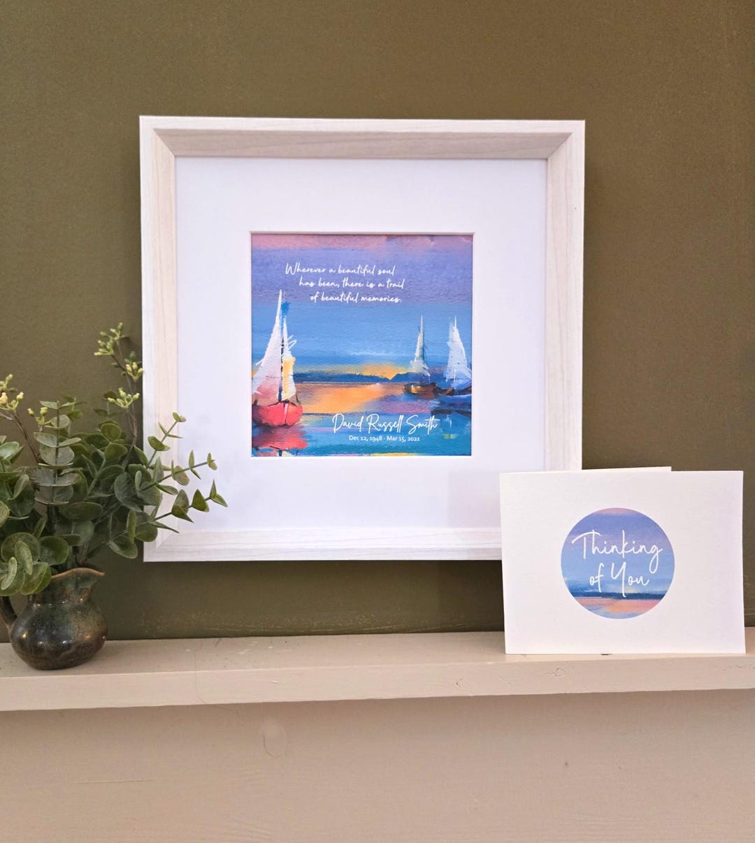 OCEAN / SEA Memorial Art Gift, Personalized Sympathy Painting, Sailing ...