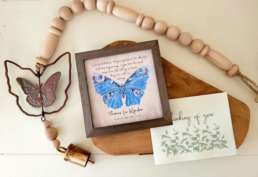 BUTTERFLY BELL CHIME + Mini Butterfly Personalized Watercolor Painting ...