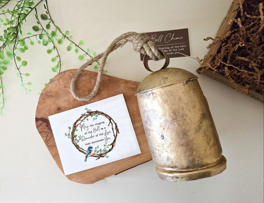 Bell Chime Sympathy Gift Large 7" Bell, Iron Nana Bell / Cow Bell With ...