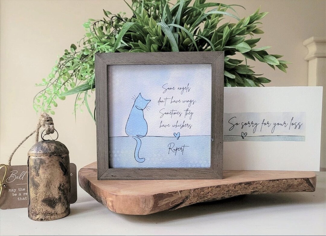 LOSS of CAT GIFT, Personalized Cat Memorial / Sympathy Gift for Pet ...