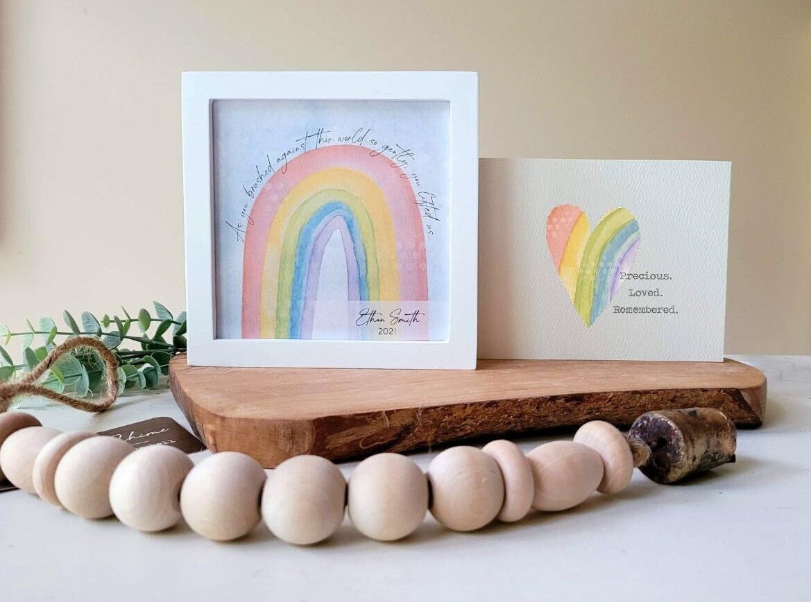 RAINBOW SYMPATHY GIFT for Loss of Baby, Rainbow Watercolor Painting ...