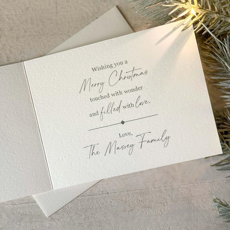 Set of 6 Classic Holiday Greeting Cards, Optional Saying & Signature ...