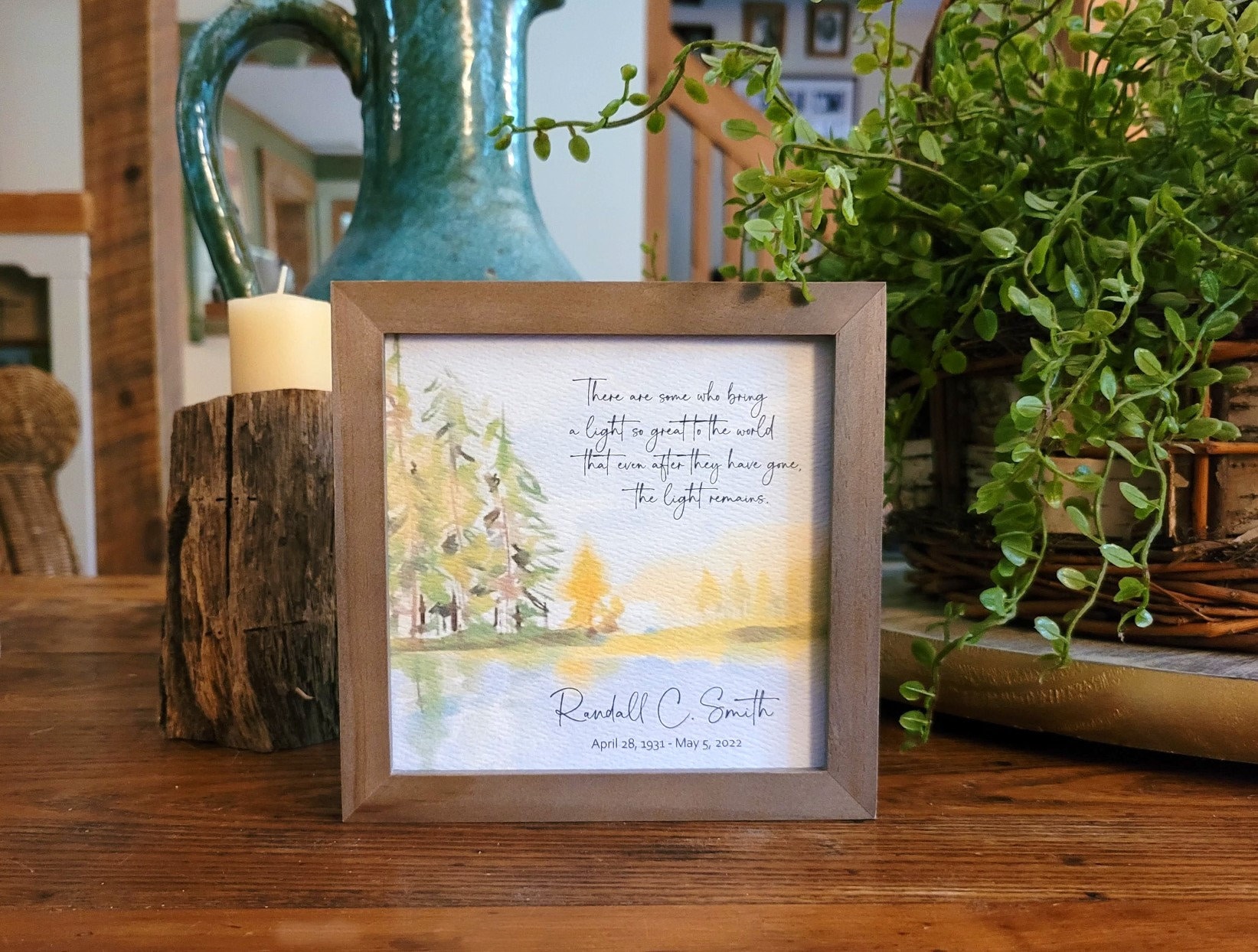 PERSONALIZED LAKE NATURE Memorial Watercolor Painting - Etsy