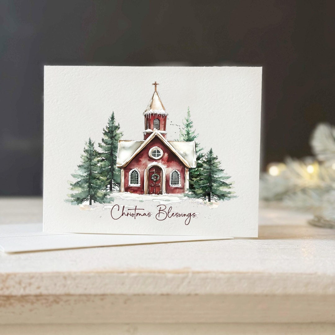 Set of 6 Christmas Church Cards, Optional Saying & Signature Inside ...