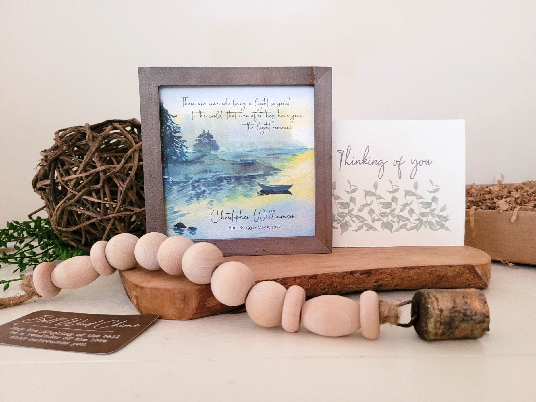PERSONALIZED LAKE / BOAT Memorial Watercolor Painting, Sympathy Gift ...