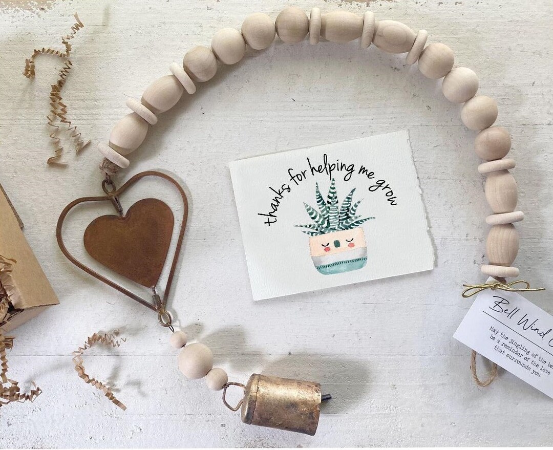 TEACHER THANK-YOU Heart Bell Chime Gift Box, Spinning Heart Chime ...