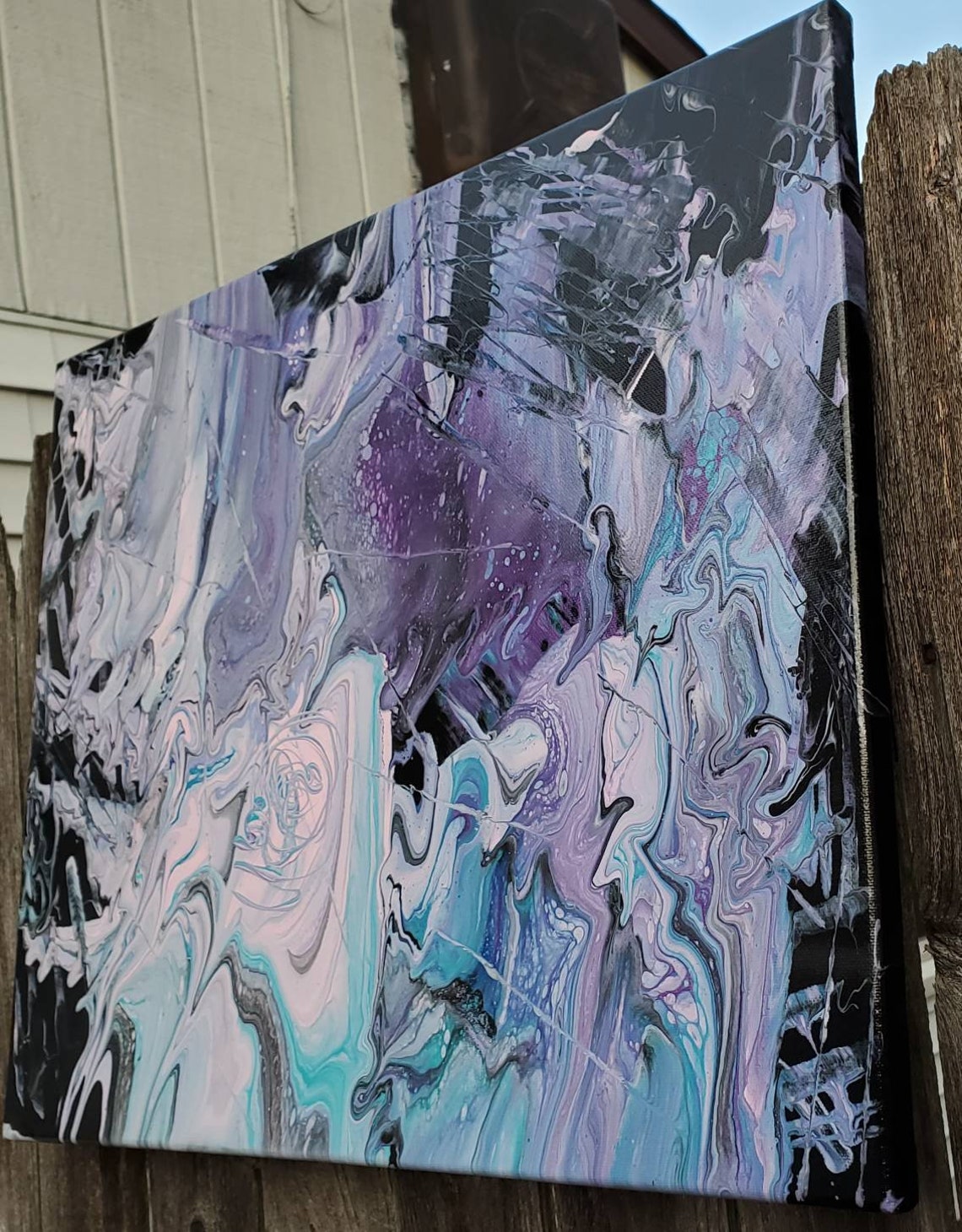 Static - Abstract Acrylic Painting 16x20 Canvas Board, One of a Kind - Etsy