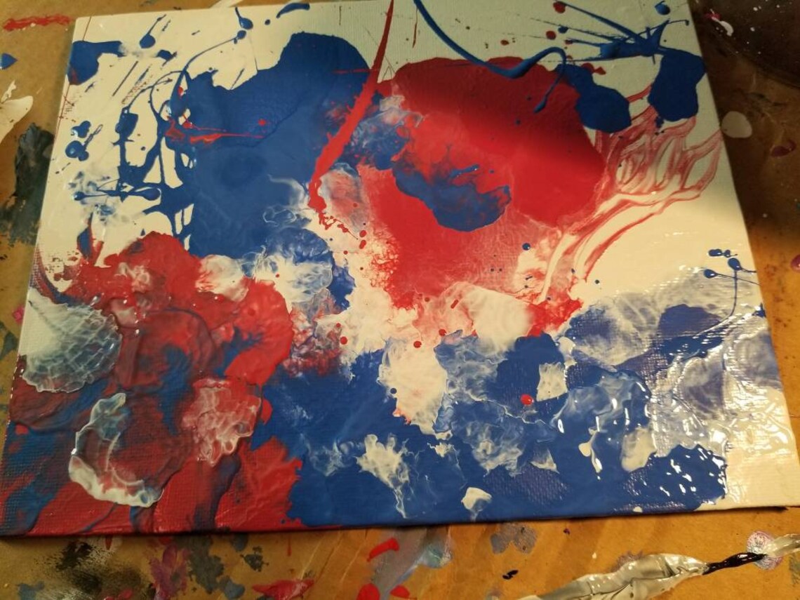 Hot & Cold Abstract Acrylic Painting 8x10 Canvas Board One - Etsy