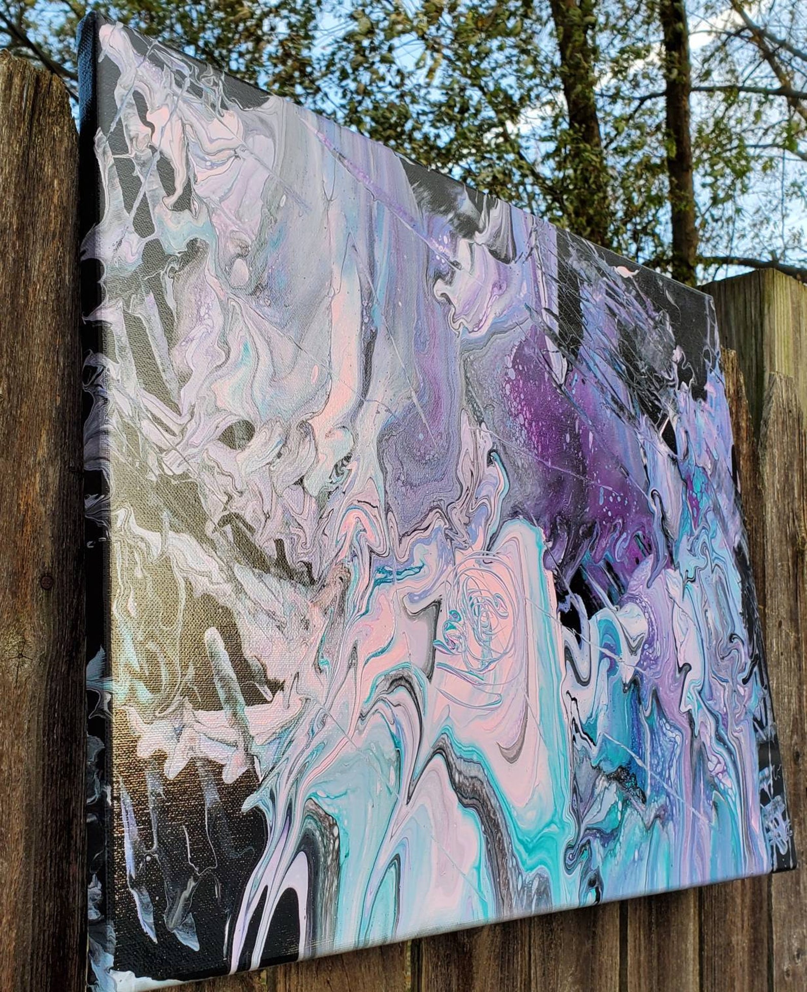 Static - Abstract Acrylic Painting 16x20 Canvas Board, One of a Kind - Etsy