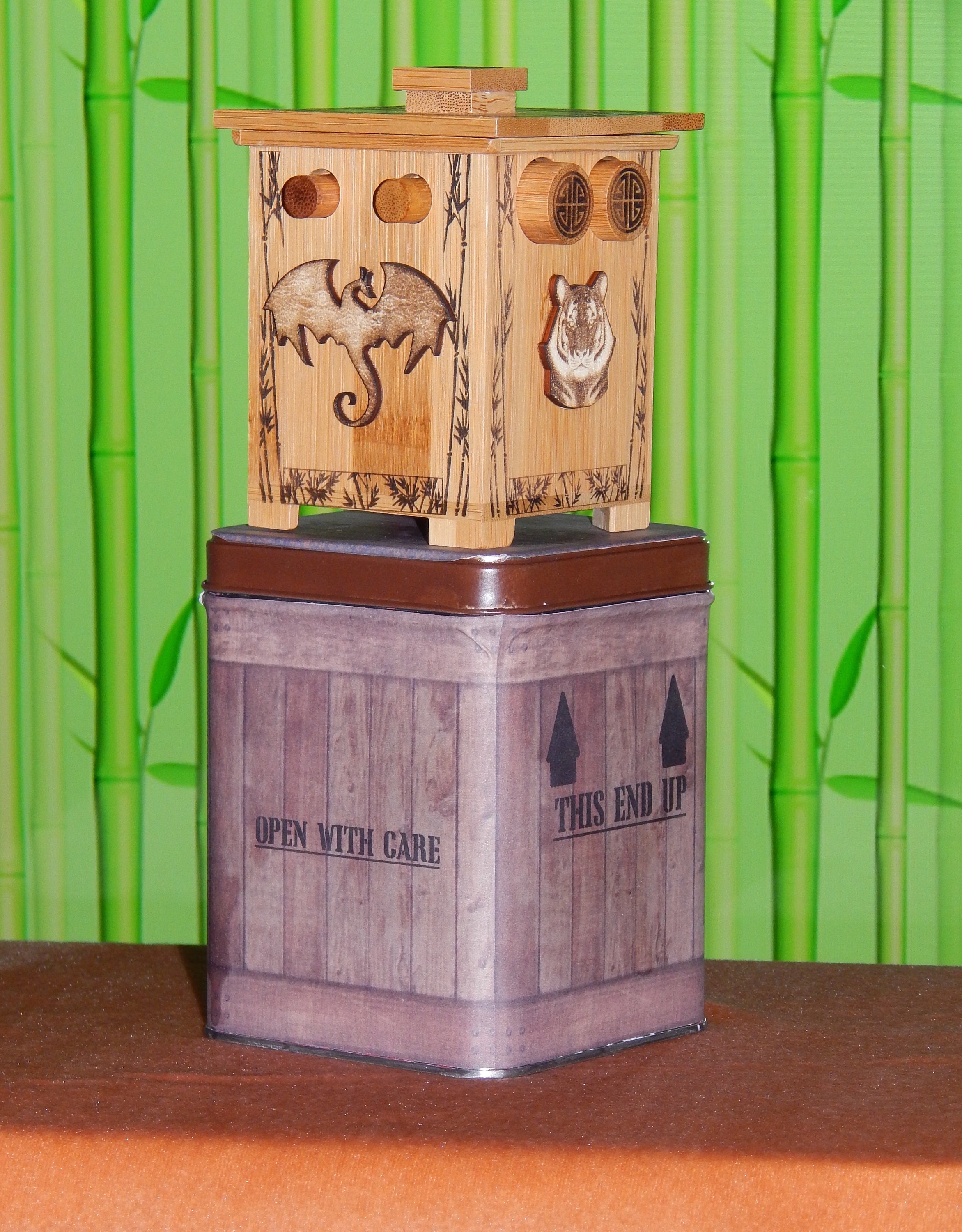 Tiger and Dragon Bamboo Puzzle Box. - Etsy