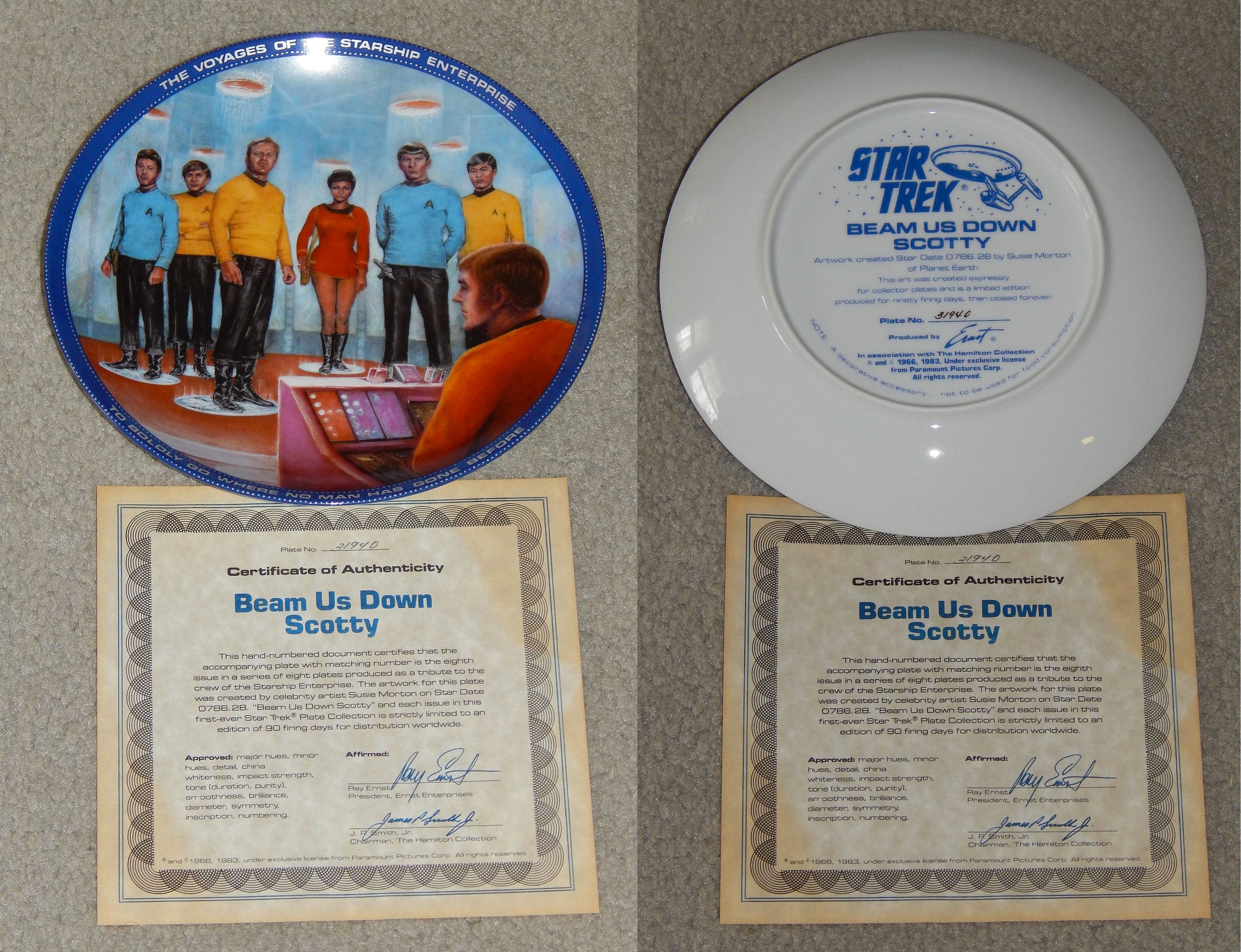 Star Trek Original Cast Complete Plate Collection, With Certificates in ...
