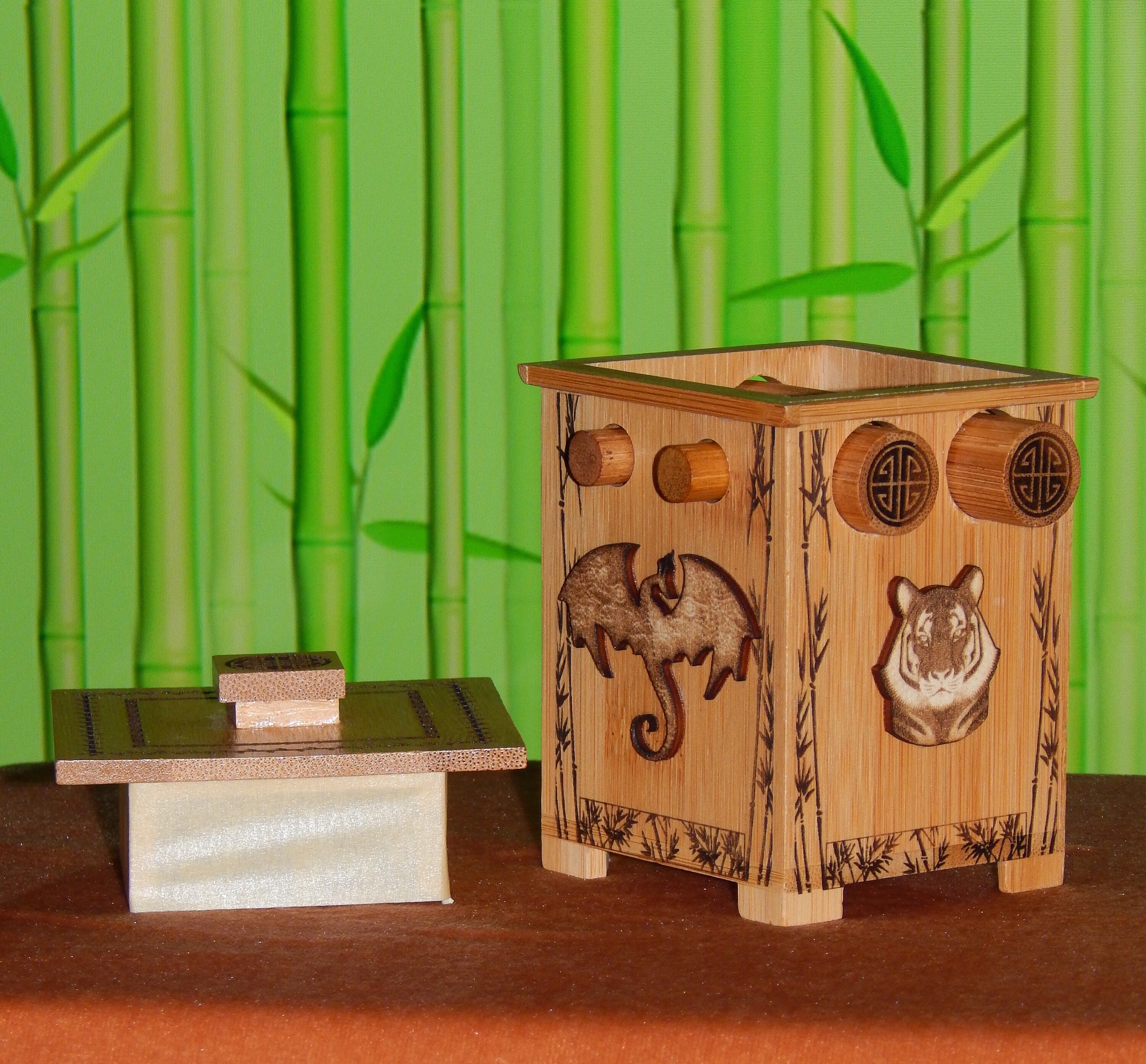 Tiger and Dragon Bamboo Puzzle Box. - Etsy