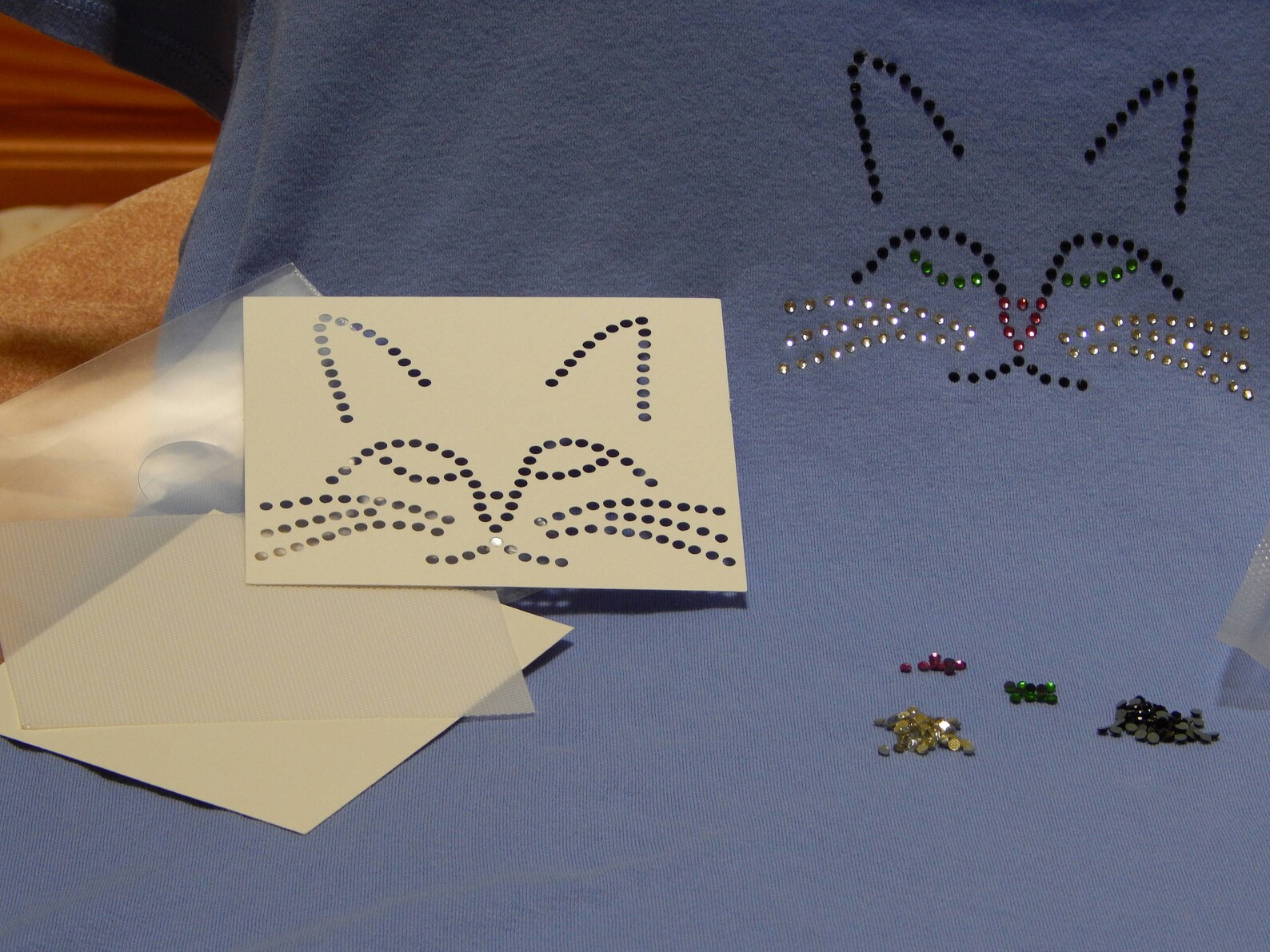 Rhinestone Cat Face Complete Appliqué Kit,sparkling Multi-colored Hot ...