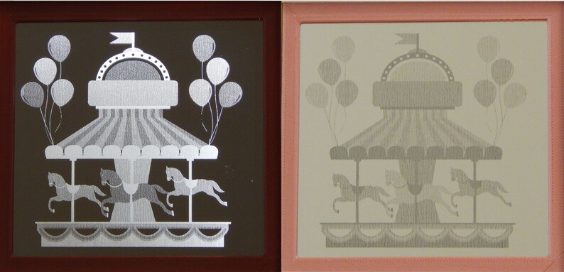 Reflections of Fun, Framed Laser Etched Backlit Collage of Amusements ...