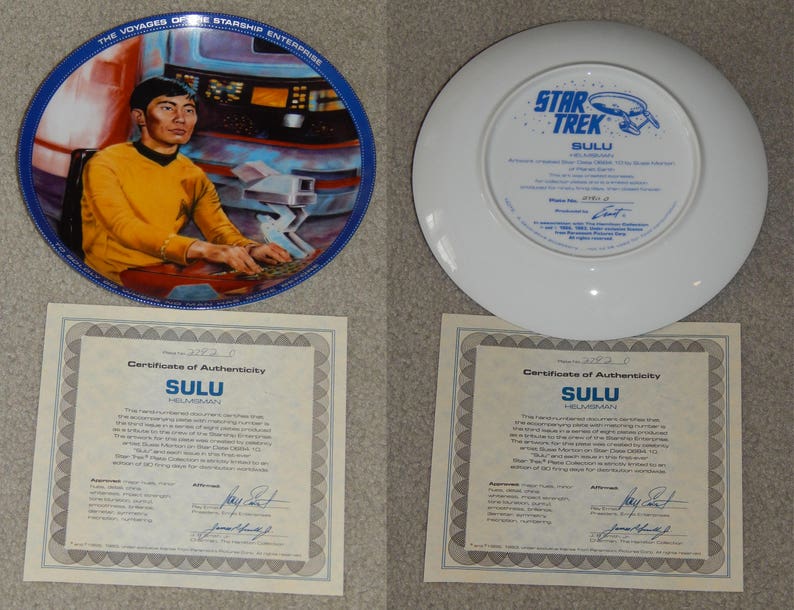 Star Trek Original Cast Complete Plate Collection, With Certificates in ...