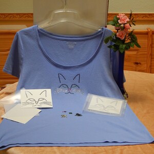 Rhinestone Cat Face Complete Appliqué Kit,sparkling Multi-colored Hot ...
