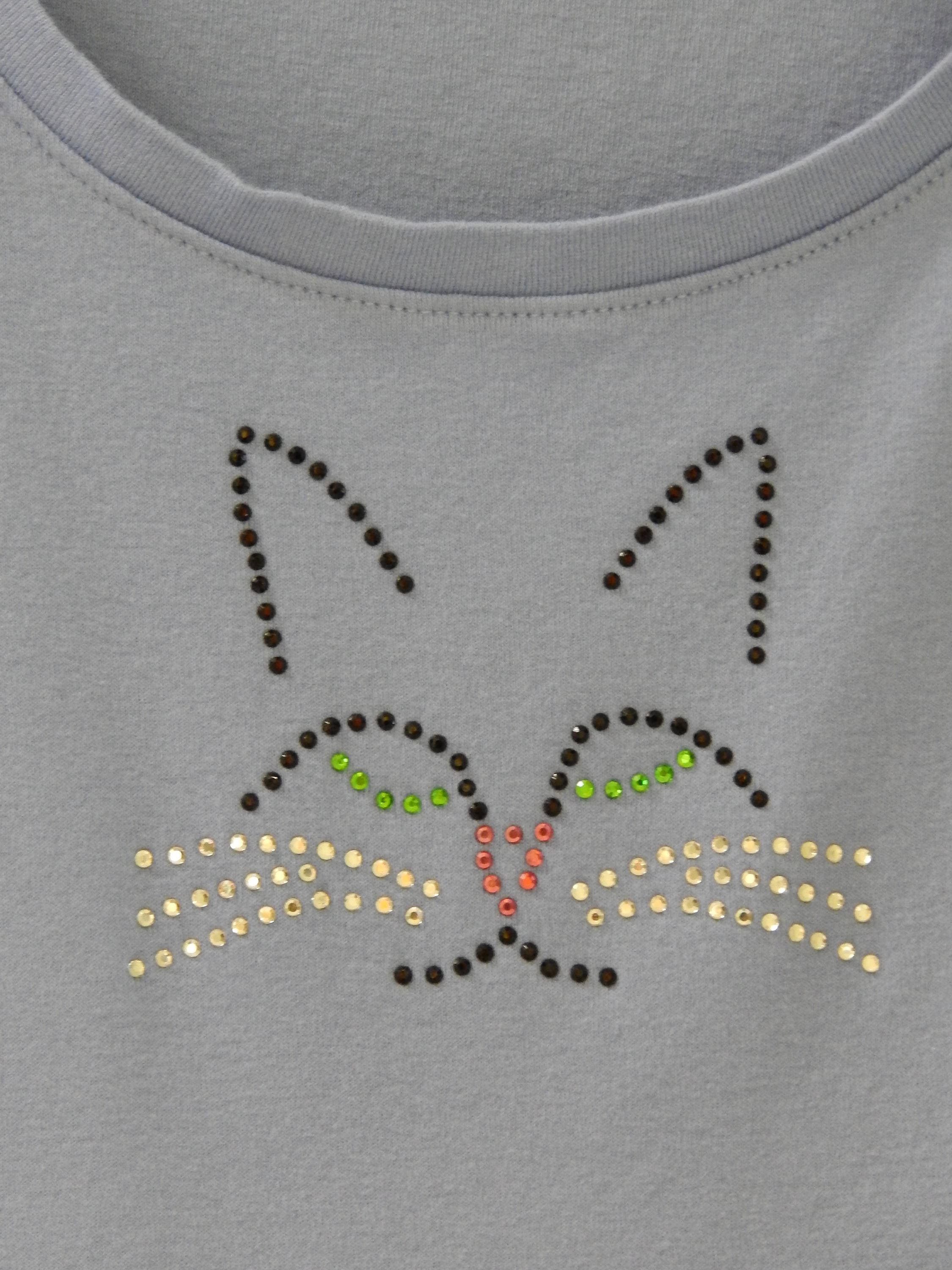 Rhinestone Cat Face Complete Appliqué Kit,sparkling Multi-colored Hot ...