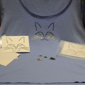 Rhinestone Cat Face Complete Appliqué Kit,sparkling Multi-colored Hot ...