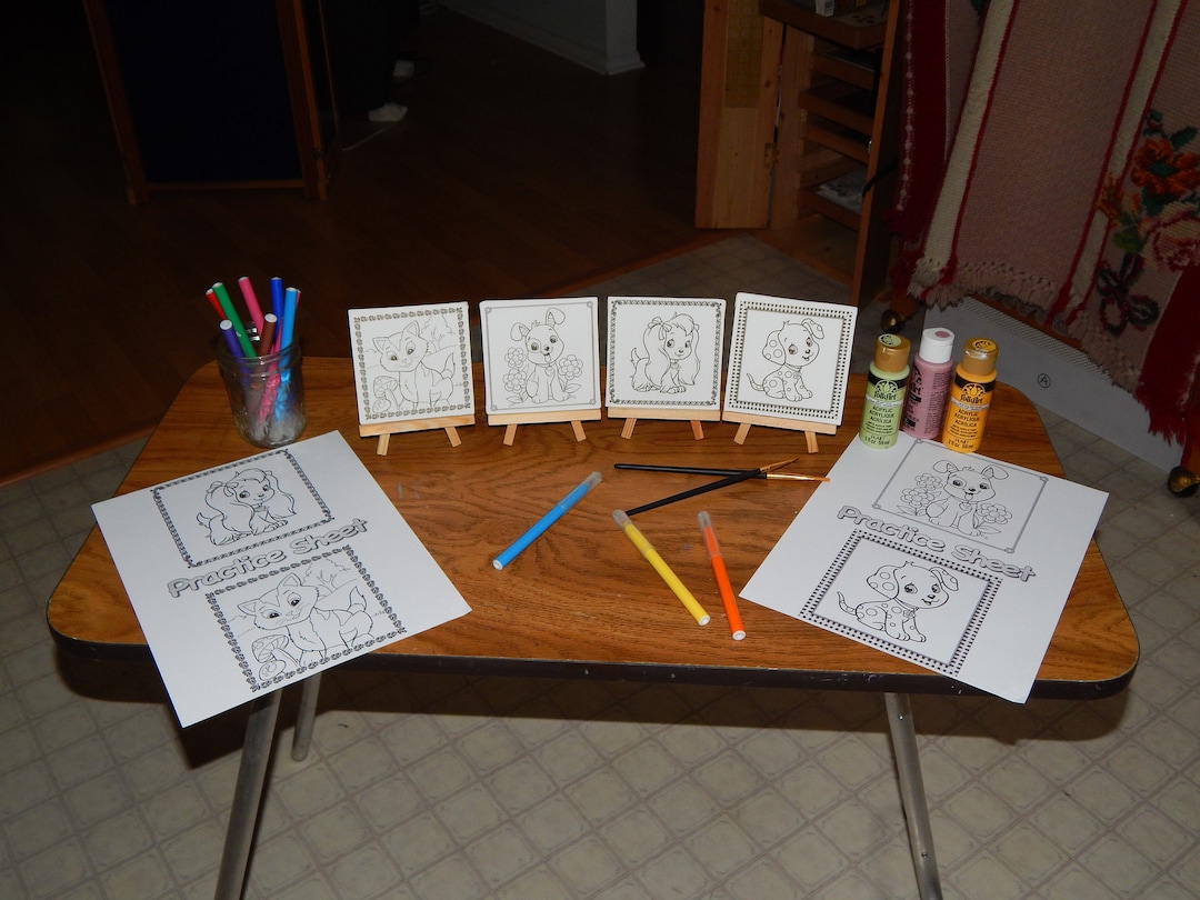 Laser Printed Color It Art for Kids. - Etsy